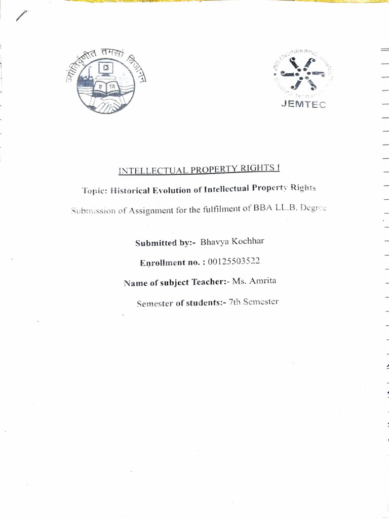 IPR Handwritten Assingment | PDF