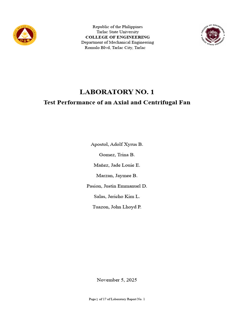 Group 3 Laboratory Experiment 1 Merged | PDF | Flow Measurement | Mechanical Engineering
