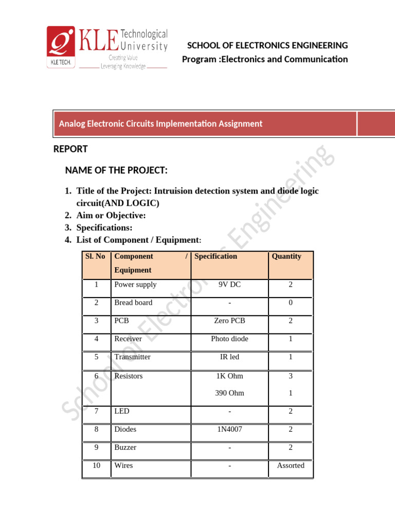 AEC PROJECT | PDF | Diode | Electronics