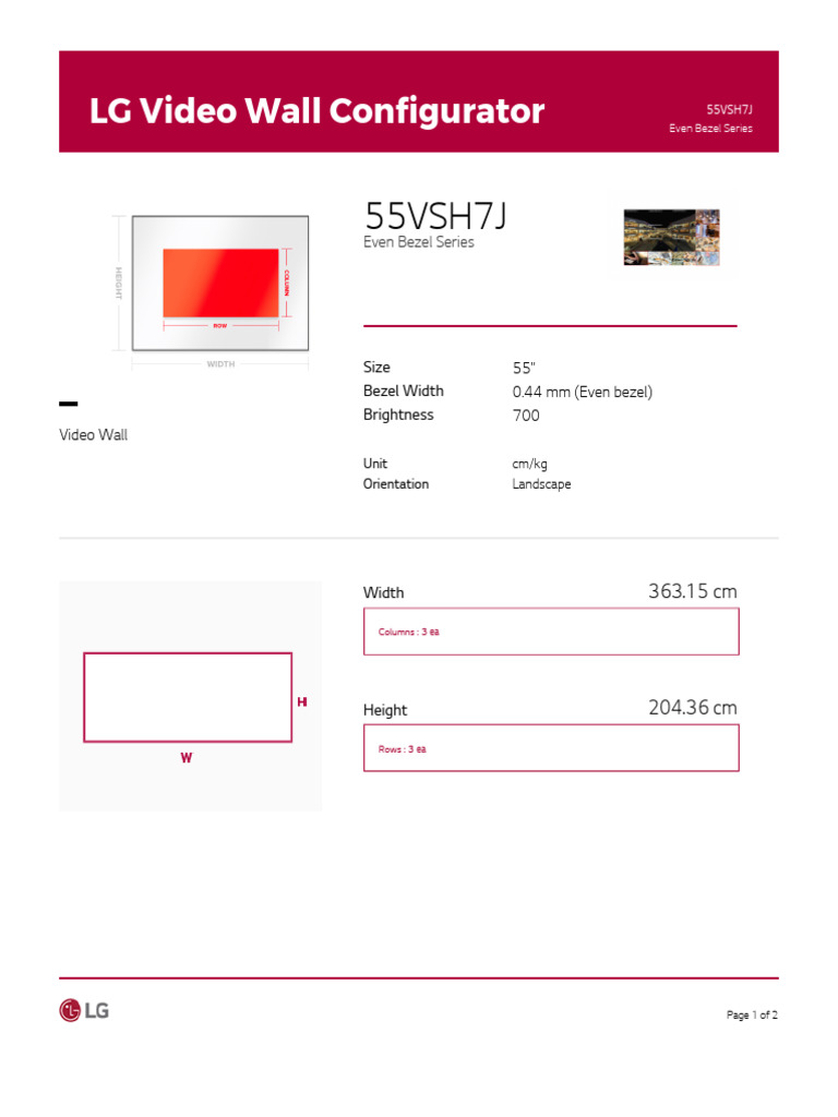 LG Video Wall Configurator - DisplayLayout | PDF | Length | Computer ...