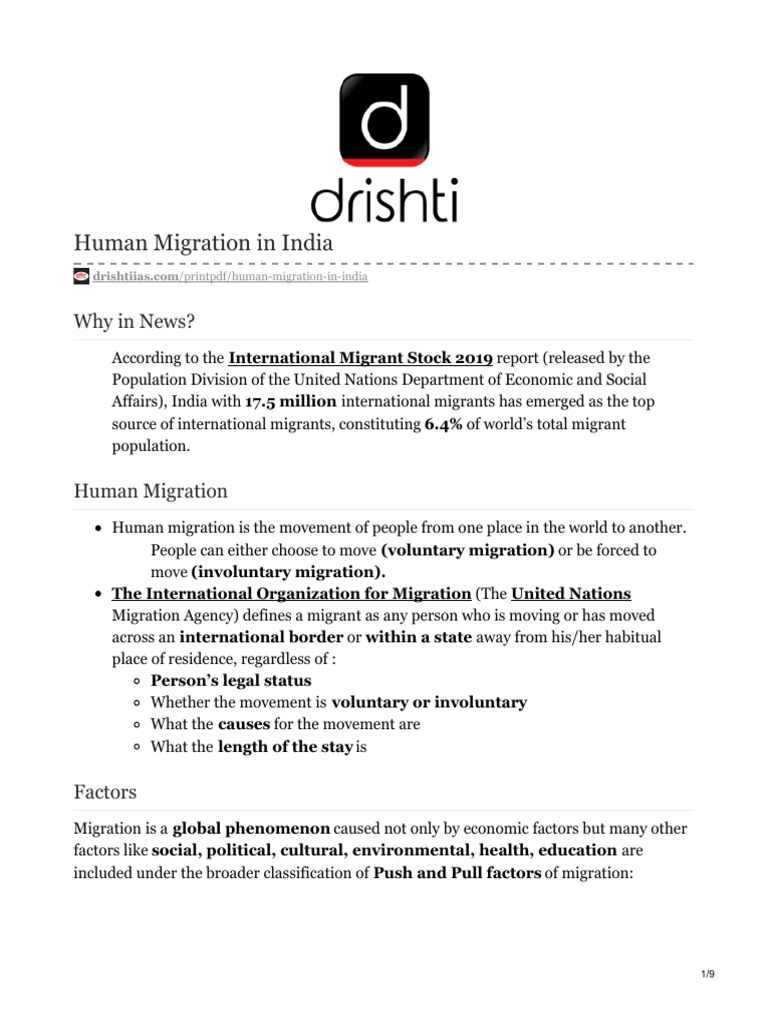 Human Migration in India | PDF | Human Migration | Migrant Worker