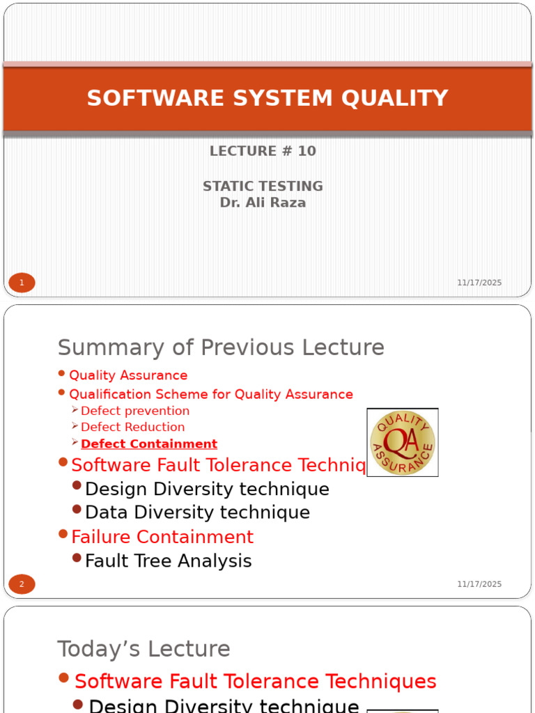 10 Software Quality Engineering Video 2 | PDF | Software Testing ...