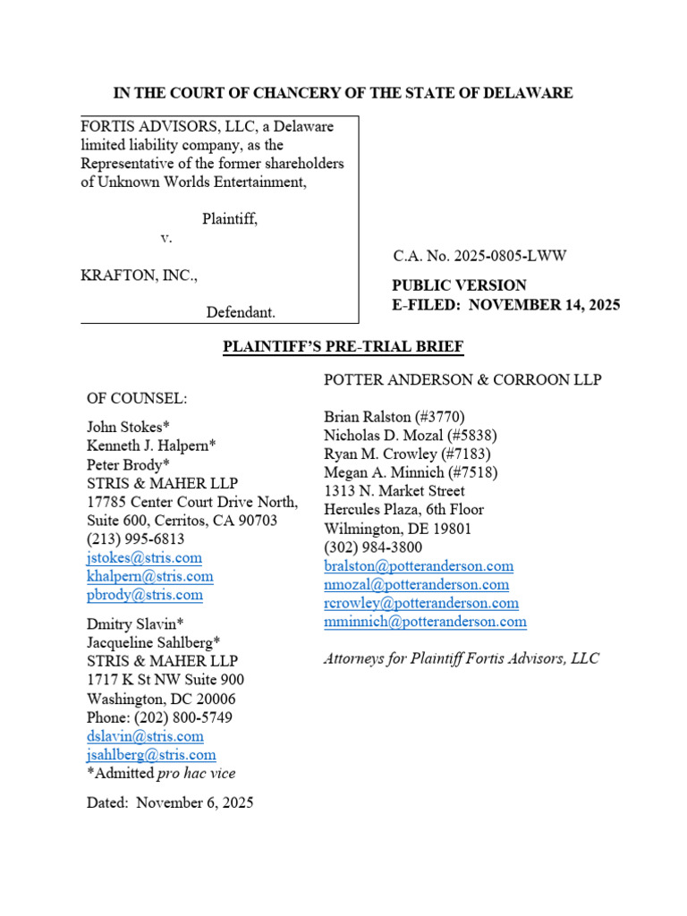 Public Version - Plaintiff's Pre-Trial Brief | PDF | Injunction ...