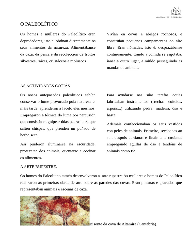 SOC1 A Prehistoria Ficha - Esquema 2 | PDF