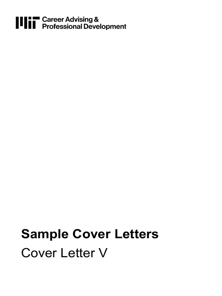 MIT Cover Letter Sample | PDF