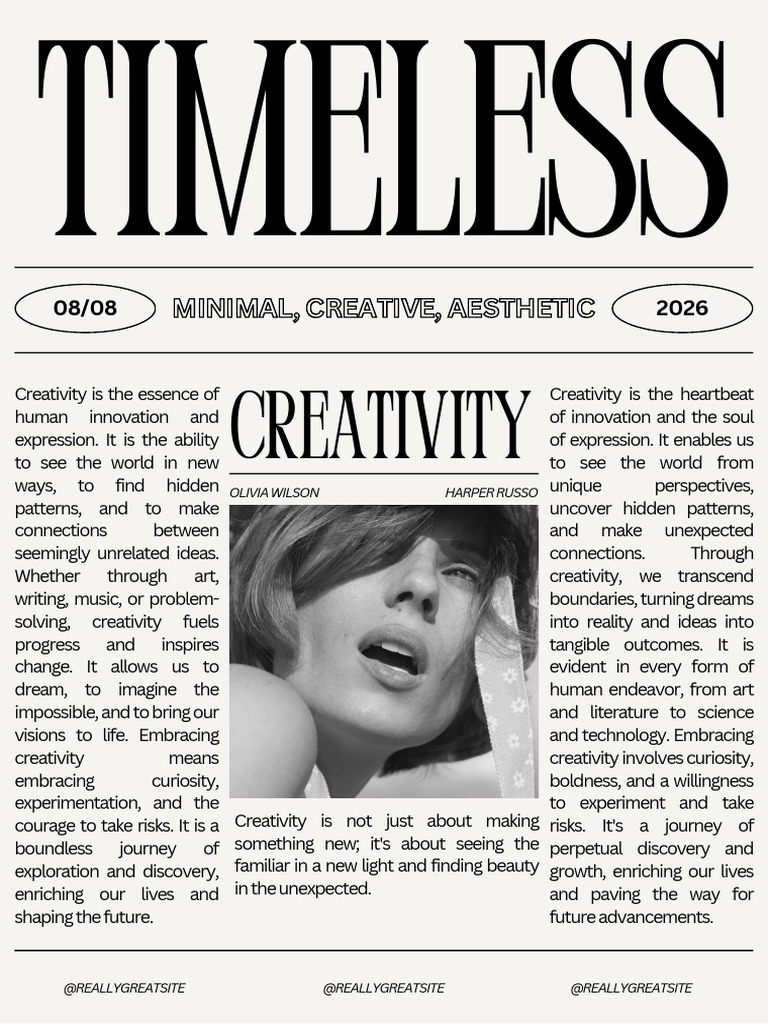 Black and White Simple Creative Quote Typography Newspaper Poster | PDF ...