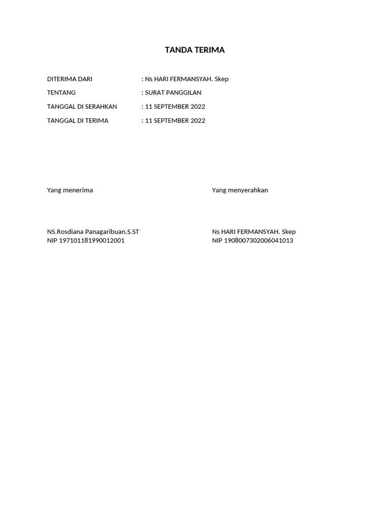 Tanda Terima | PDF