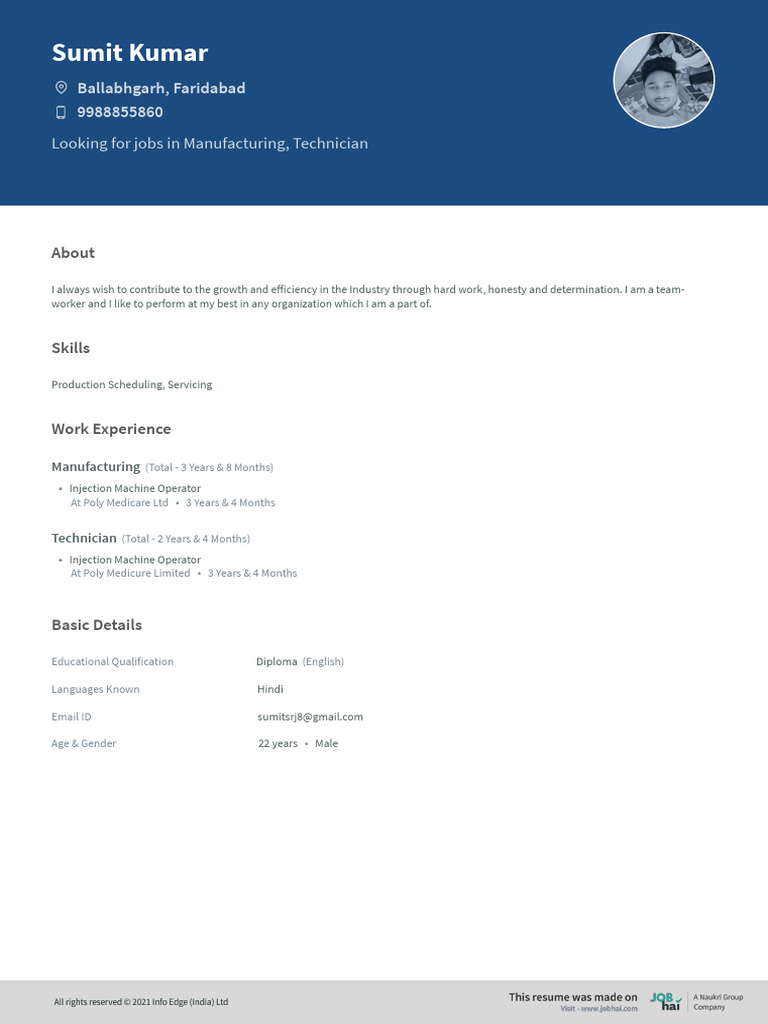 Sumit Kumar CV | PDF