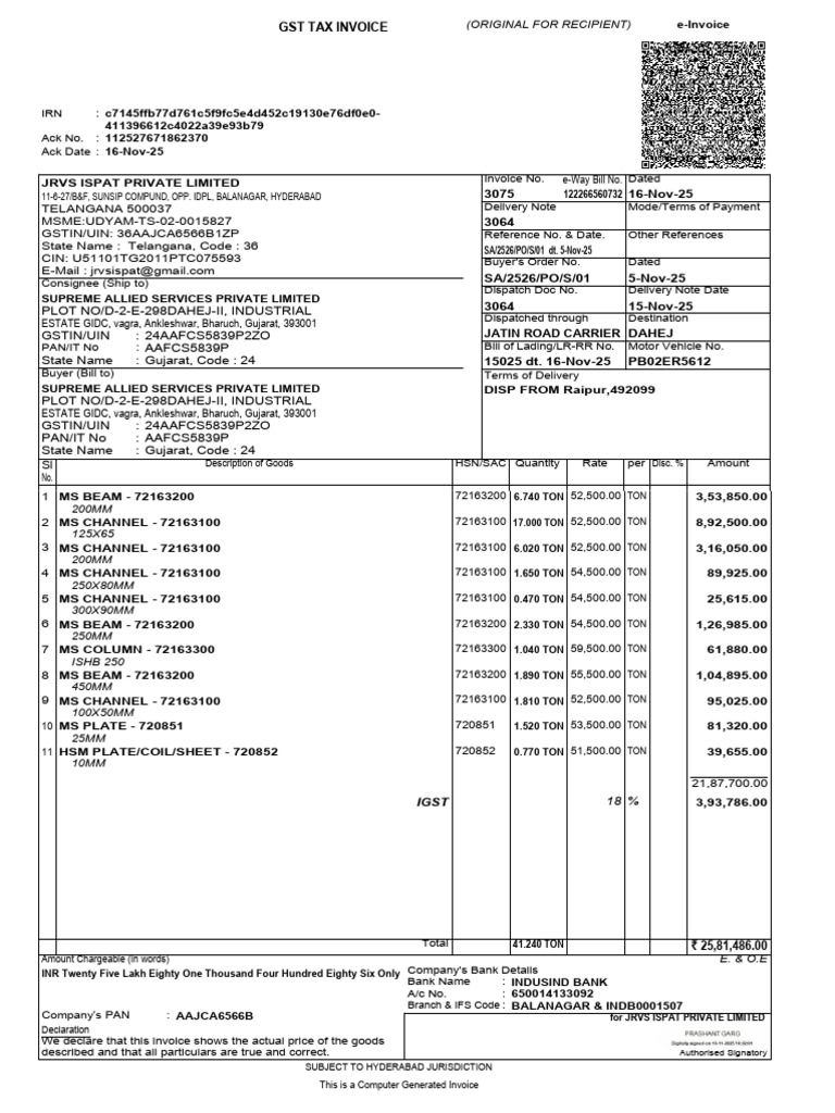 3075 SUPREME | PDF | Invoice | Payments