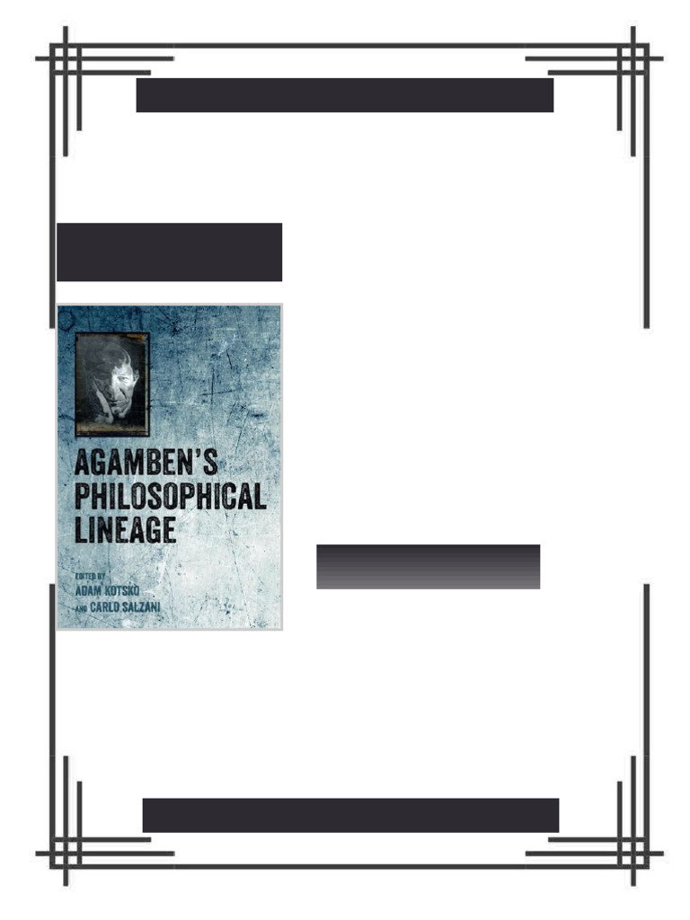 Agamben s Philosophical Lineage 1st Edition Adam Kotsko Full Chapters Included | PDF | Knowledge ...