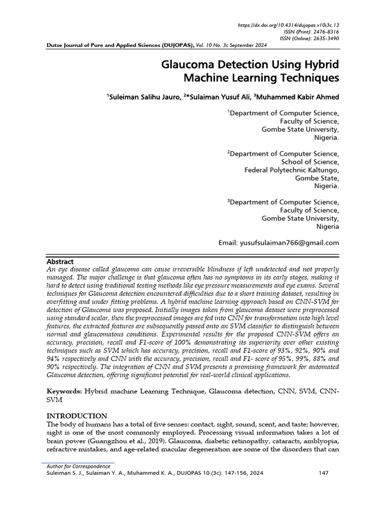 Hybrid Machine Learning for Glaucoma Detection | PDF | Receiver ...