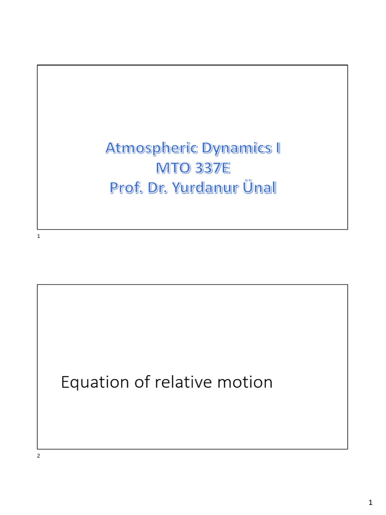 MTO337E_Lecture4-2025 | PDF | Momentum | Force