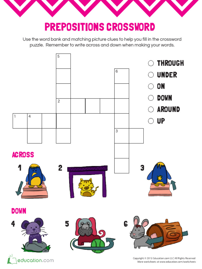 Preposition Crossword | PDF