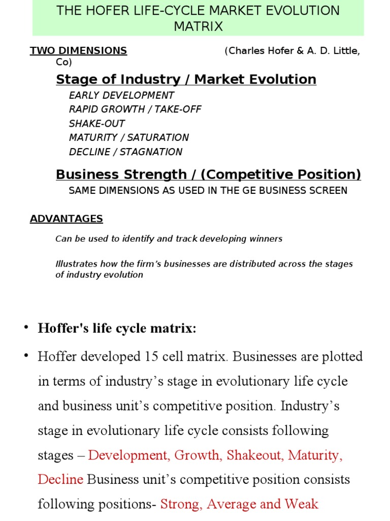 Hofers Model | PDF | Investing | Business Economics