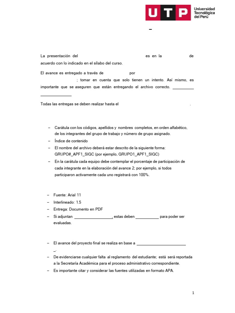 Sig Avance 2 Del Proyecto Final2 | PDF | Planificación | Política de ...