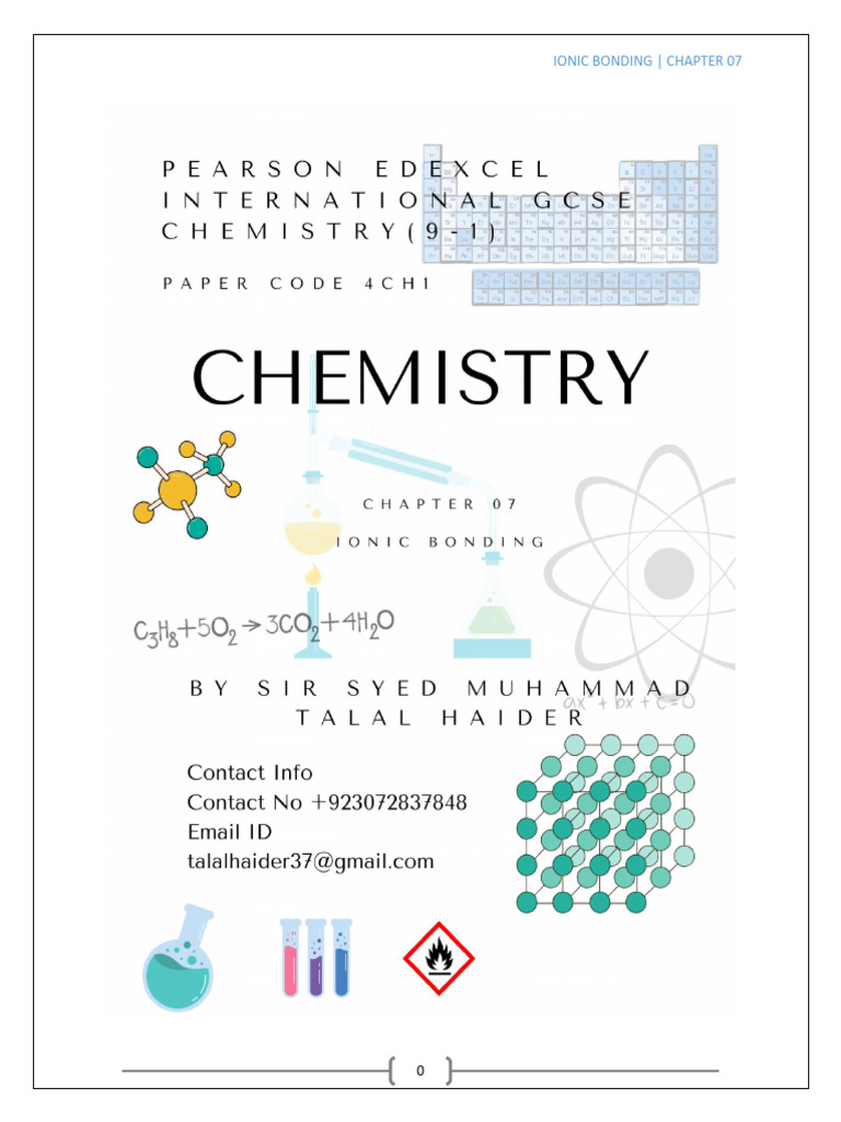 Edexcel IGCSE Chemistry Chapter 07 Notes | PDF | Ion | Ionic Bonding