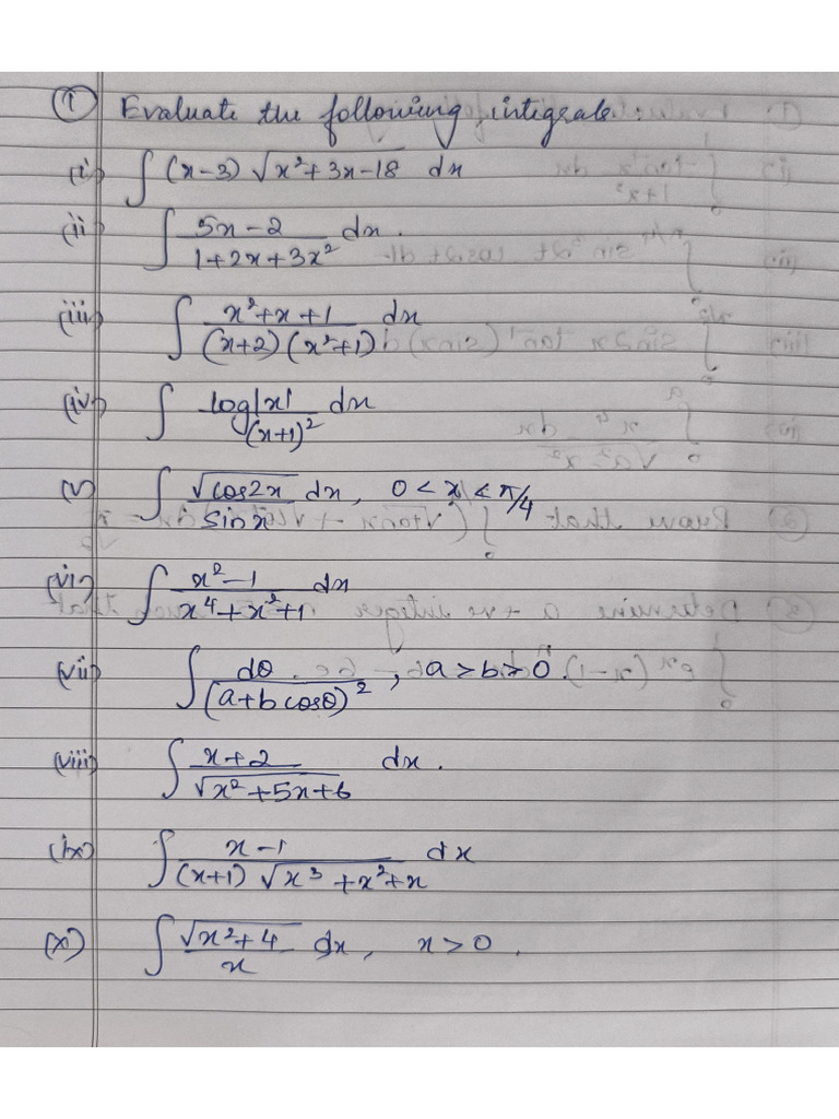 Integration Worksheet - 2 | PDF