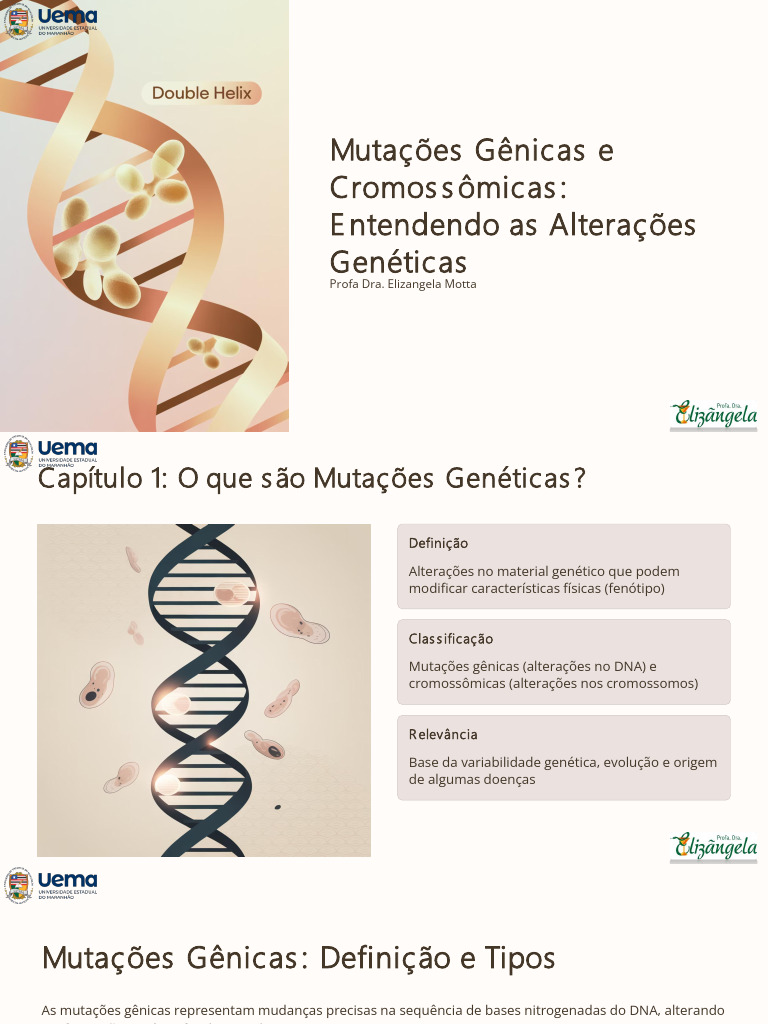 Aula 6 Mutacoes Genicas e Cromossomicas Entendendo as Alteracoes ...