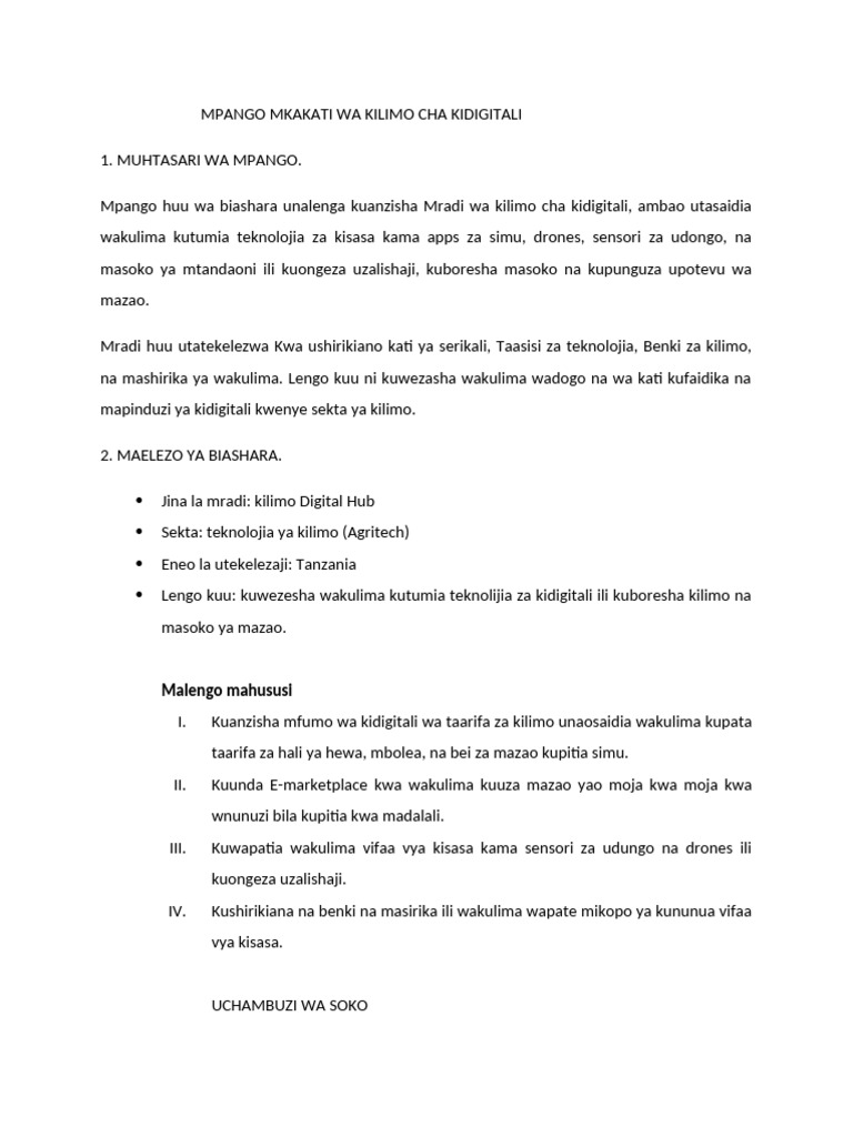 Kilimo Hub | PDF