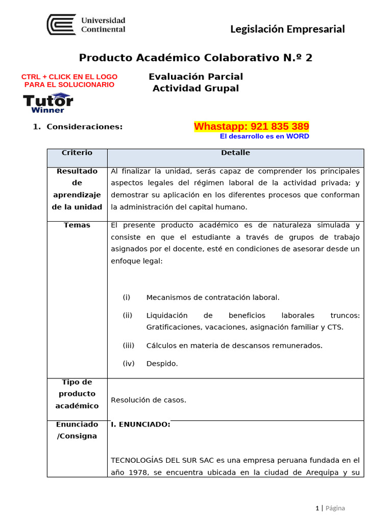 Tw-legislacion Empresarial Pa2 (Wsp + 51 921 835 389) | PDF | Business ...