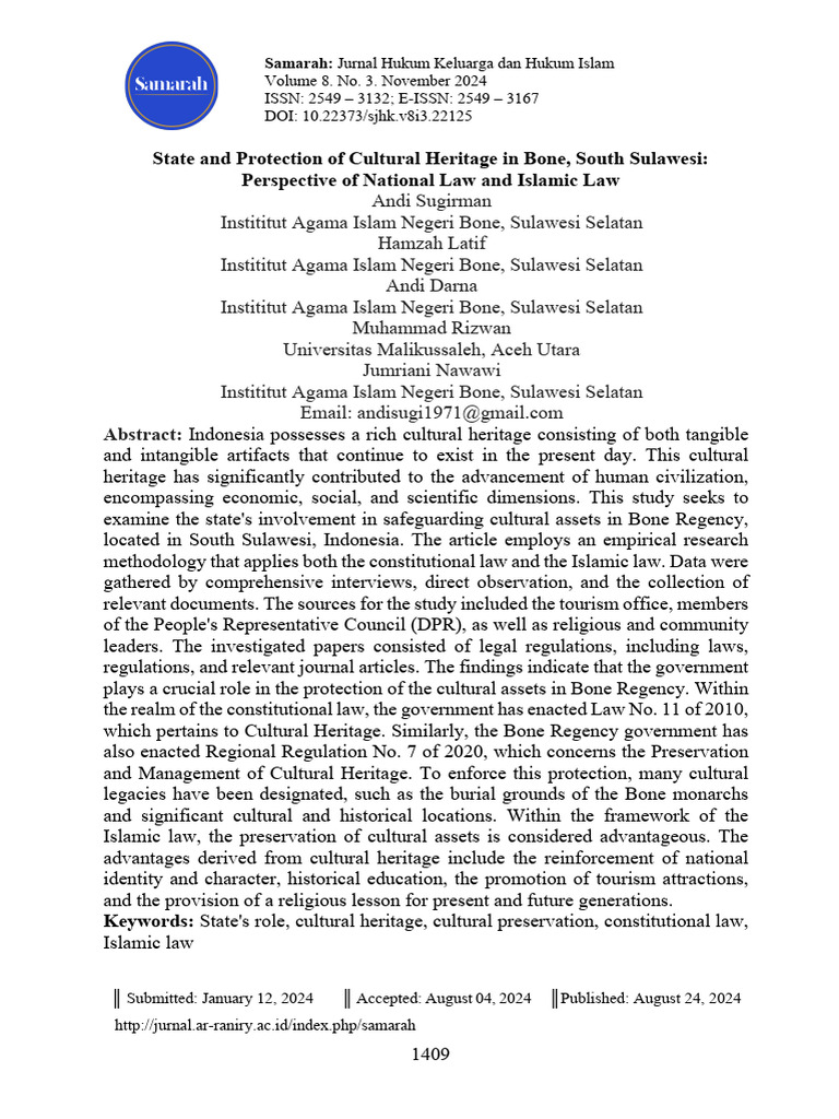 Samarana,+5 Samarah Andi+Sugirman State+and+Protection+of+Cultural+Heritage+in+Bone 1409-1429 ...