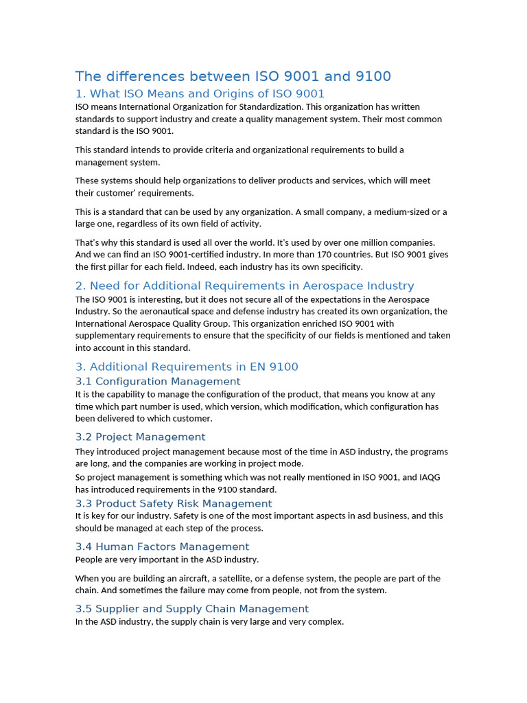 Class ISO 9100 | PDF | Supply Chain | Aerospace