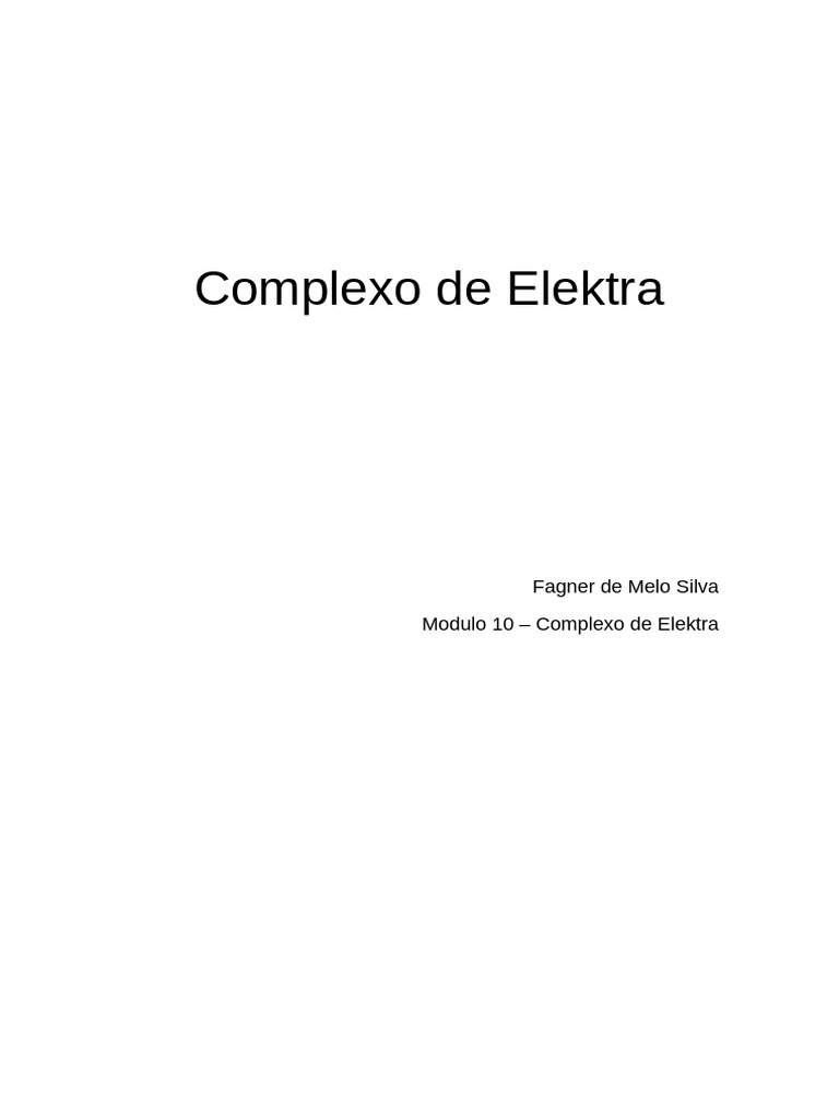Entendendo o Complexo de Electra | PDF | Psicanálise | Sigmund Freud