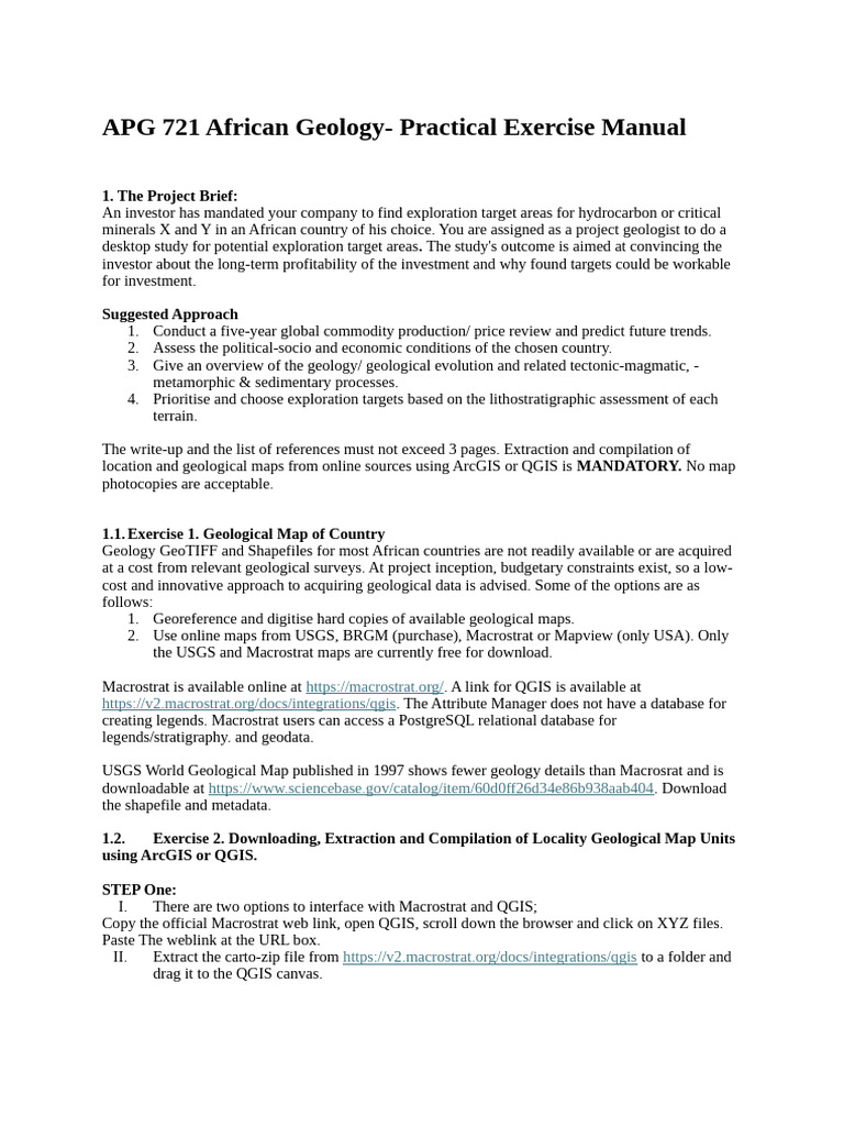 APG 721 African Geolog_Pracmanul | PDF | Geology | Mining