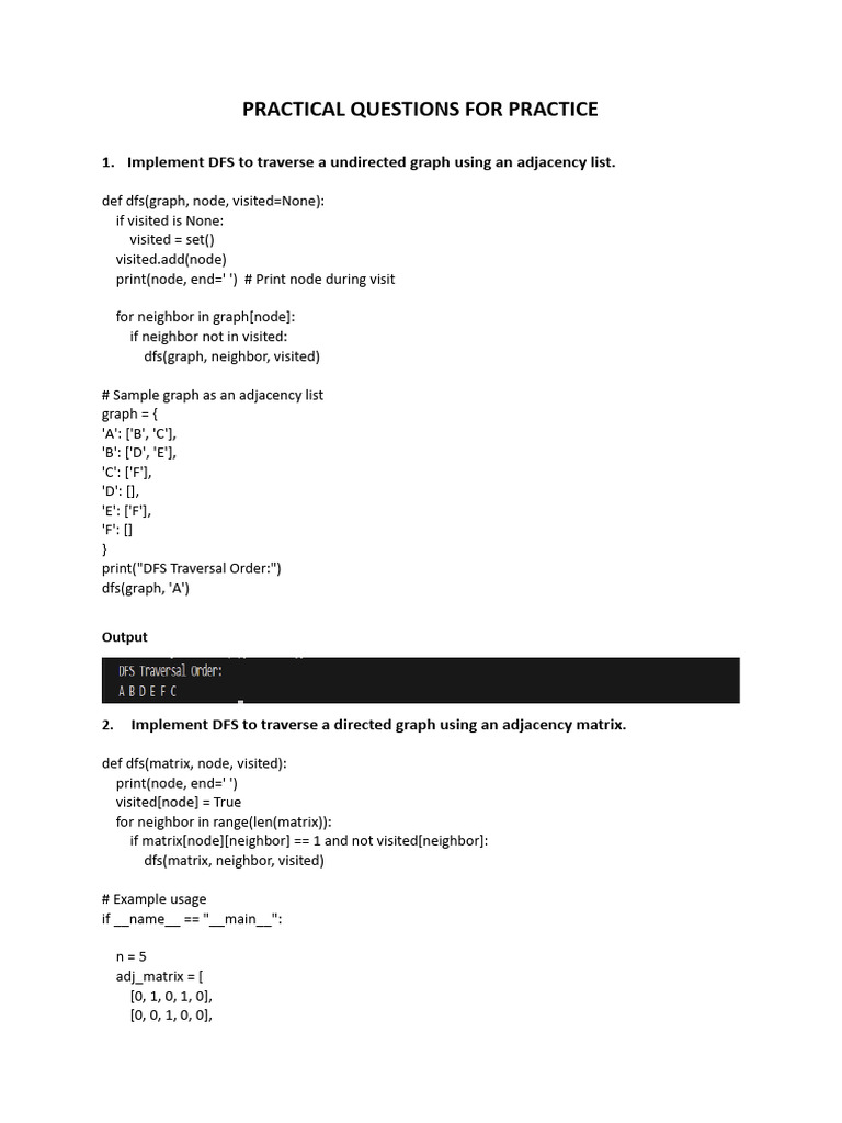 Graph Traversal Algorithms in Python | PDF | Vertex (Graph Theory ...
