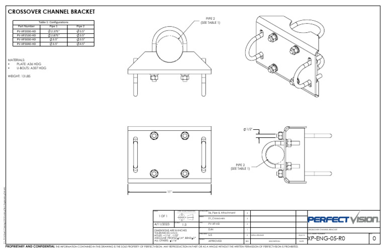 XP-EnG-05 - PV-XP Cross Over Channel Bracket Engineering Detail | PDF