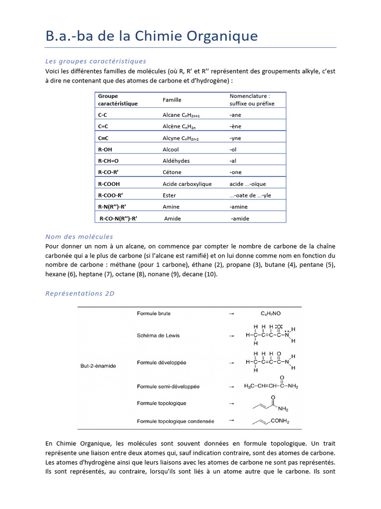 Introduction à la Chimie Organique | PDF | Alcane | Chiralité (chimie)