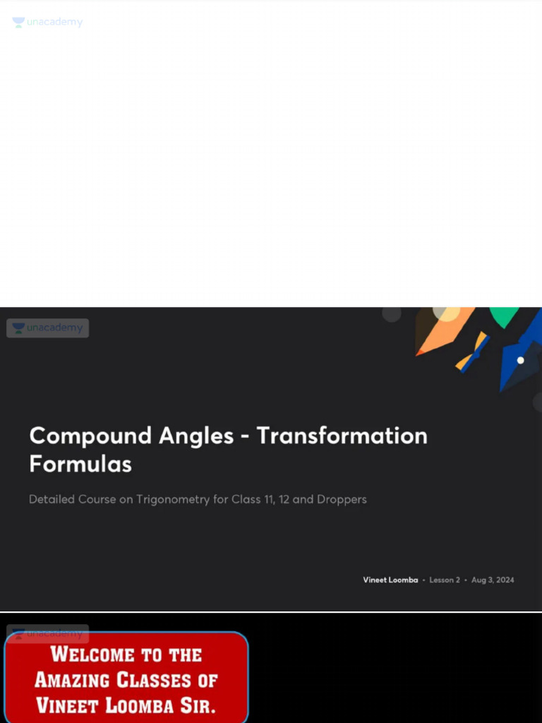 Compound Angles Transformation Formulas With Anno | PDF