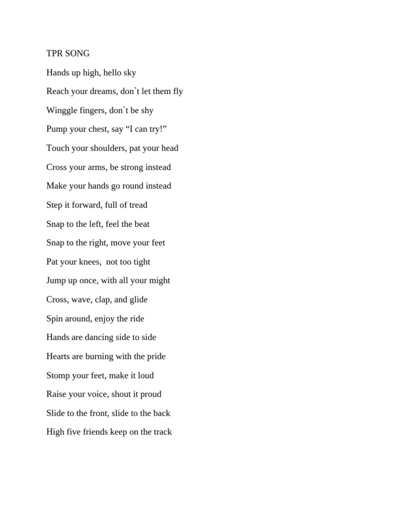 TPR SONG | PDF