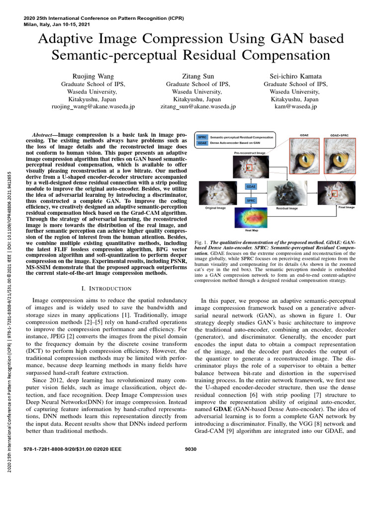 Adaptive GAN Image Compression Method | PDF | Data Compression | Deep ...