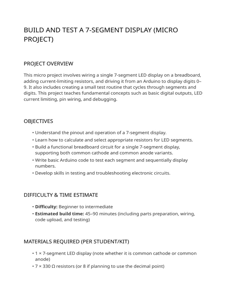 DTE MICRO PROJECT | PDF | Arduino | Electrical Components