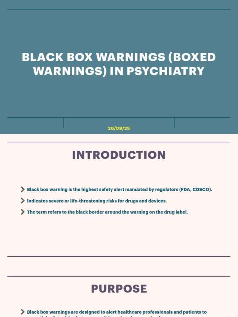 Black Box Warning | PDF | Medicine | Clinical Medicine