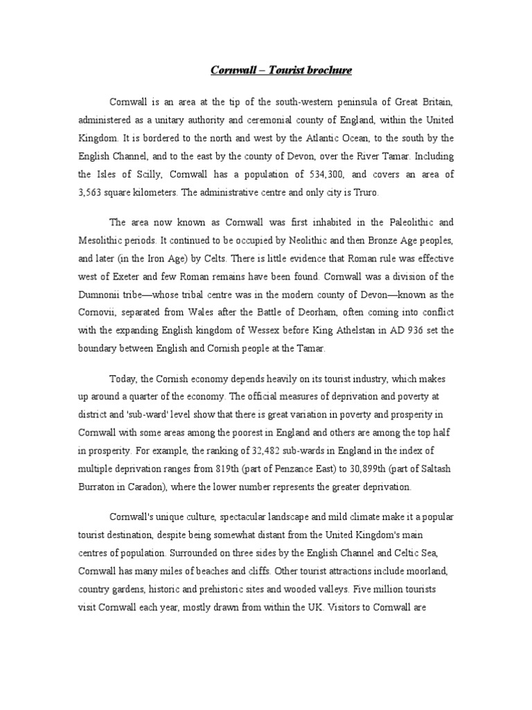 Cornwall - Tourist Brochure | PDF | Cornwall | Europe Travel