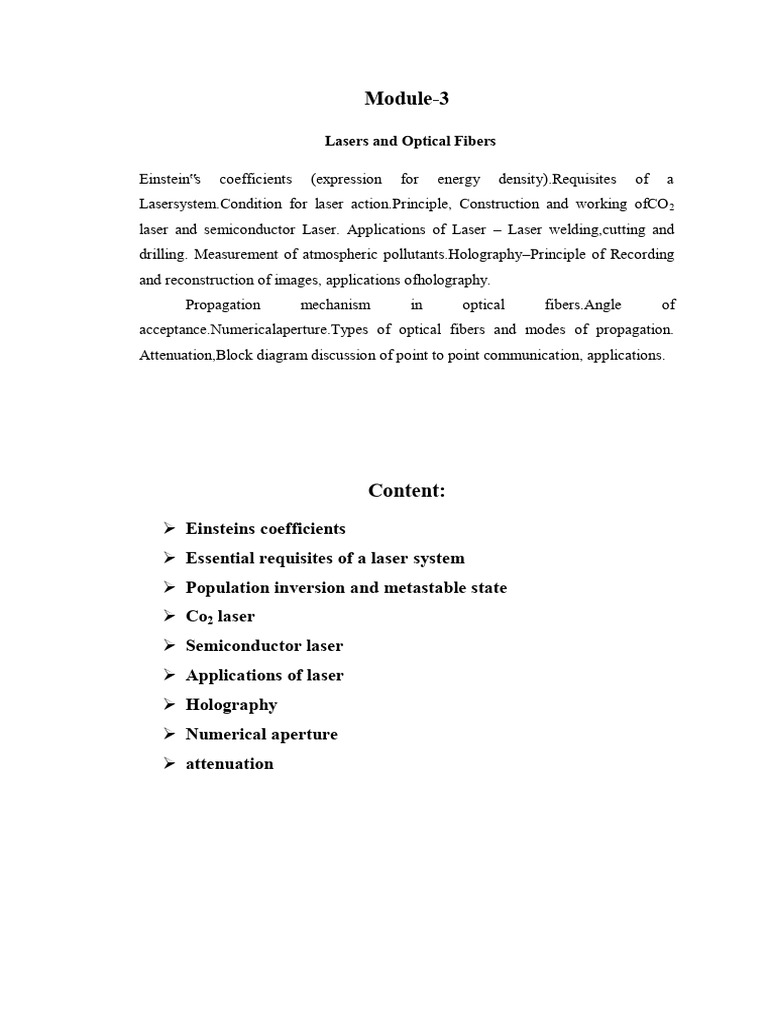 Lasers Overview | PDF | Holography | Laser
