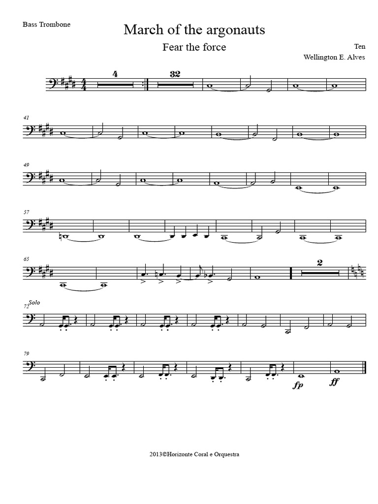 March of the Argonauts - Bass Trombone | PDF