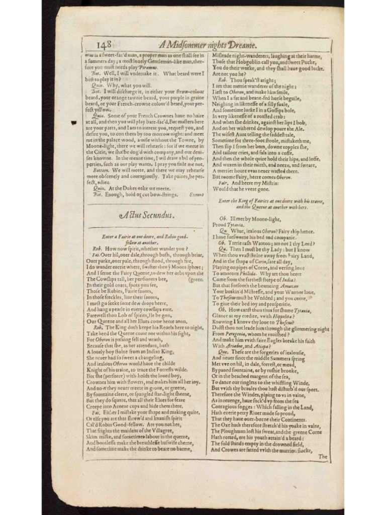 First Folio Version Verse | PDF