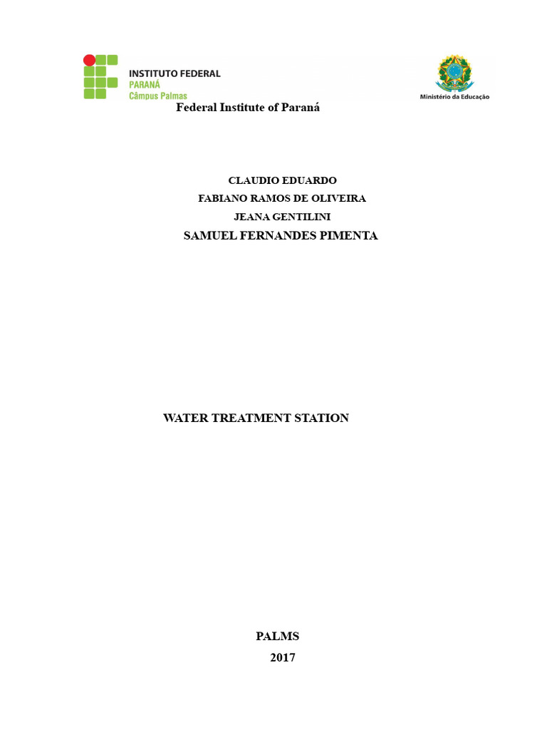Water treatment station - Report | PDF | Filtration | Chlorine