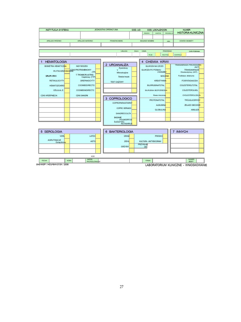 Formularz 010a Laboratorium | PDF