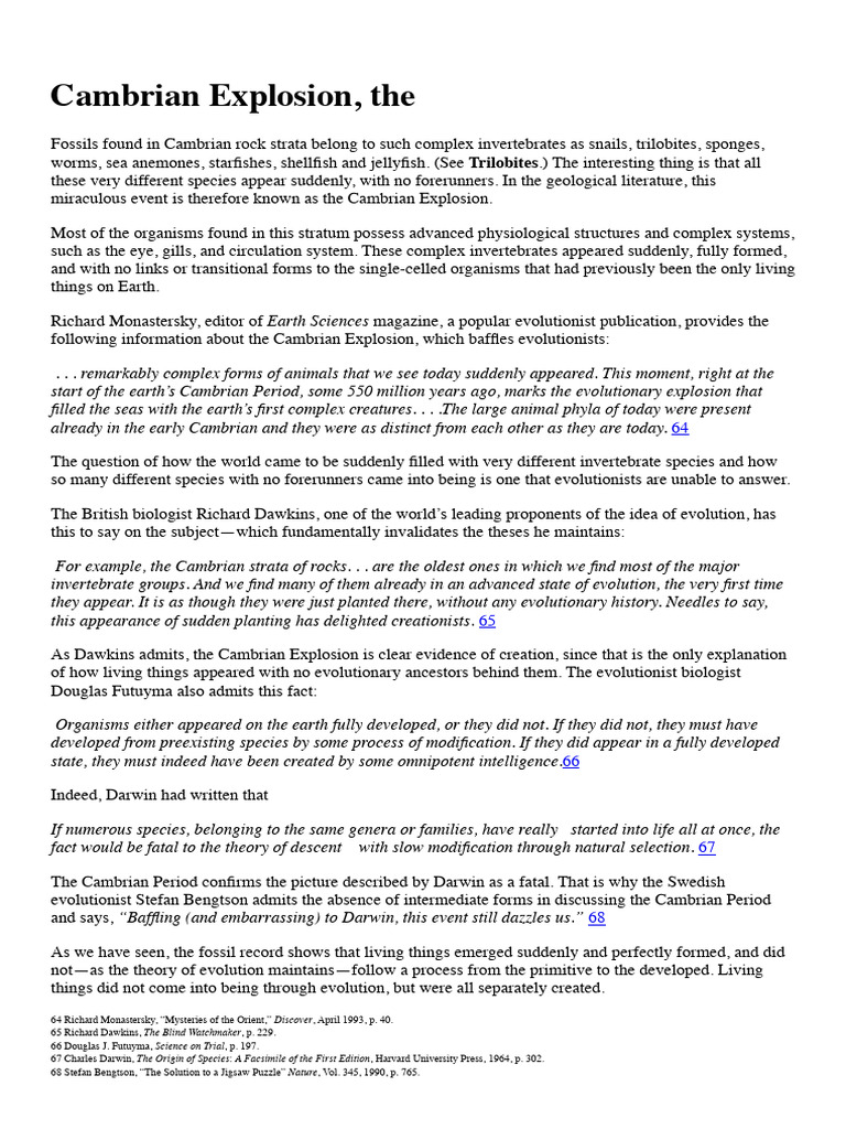 Cambrian Explosion The | PDF | Evolution | Invertebrate