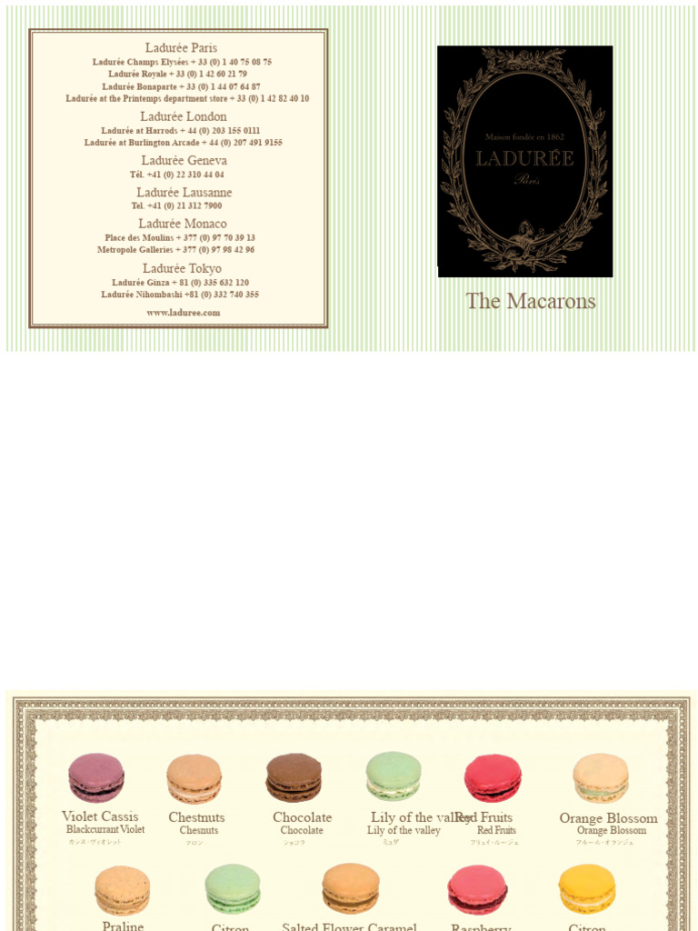 Ladurée Macarons: History & Flavors | PDF | Cuisine | Foods