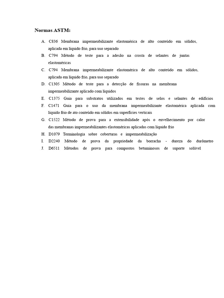 Normas ASTM para Membranas Impermeabilizantes | PDF | Dureza | Líquidos