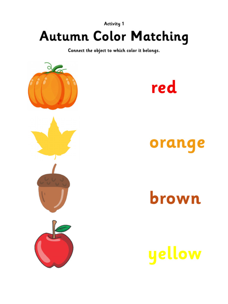 Autumn Themed Worksheets for Kindergarten (3) | PDF