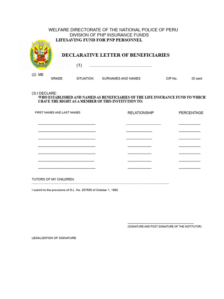 PNP Declarative Letter | PDF