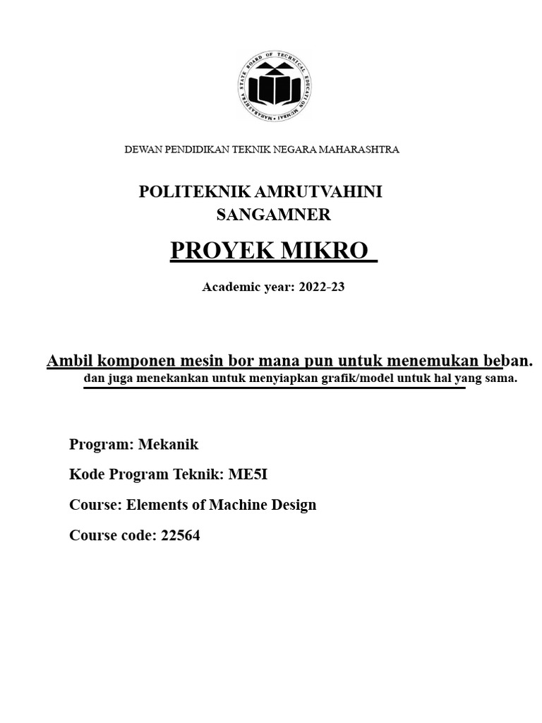Laporan Contoh Proyek Mikro EMD | PDF