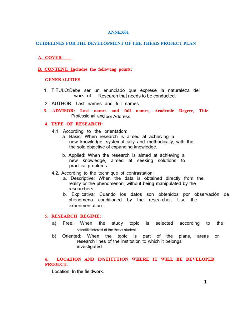 Thesis Project Plan Guidelines | PDF | Hypothesis | Knowledge