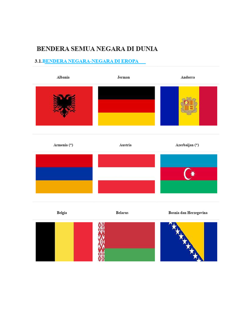 Bendera Negara-Negara di Dunia | PDF